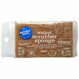 SCRUBBER SPONGE, WALNUT Natural Value 24/each Frankferd Farms